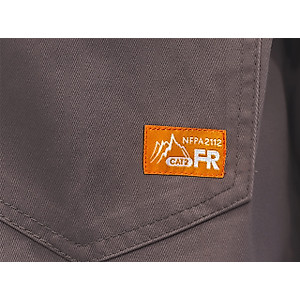 Titicaca FR Shirt for Men Pearl Snaps Flame Resistant 100% C 7.5oz Gray Welding Shirt
