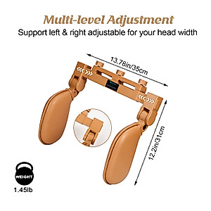 SanLead Car Headrest Pillow Brown, Adjustable Car Seat Head Neck Support, Memory Foam Road Pal Headrest, U Shaped Kids Car Sleeping Pillow for Travel