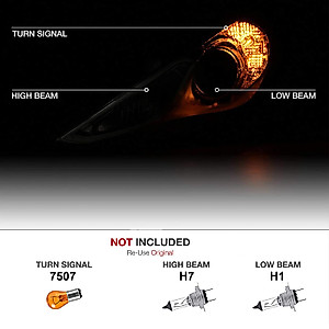 A&P Headlight Headlamp with Bright Chrome Housing Compatible with 2011-2014 Hyundai Sonata Left+Right