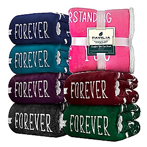 PAVILIA Best Friend Blanket for Women, Friendship Gift Blanket for BFF Besties, Soft Fleece Sherpa Throw Blanket, Birthday Gift for Best Friend, Soul Sister, Long Distance, Girl Friend (Gray)