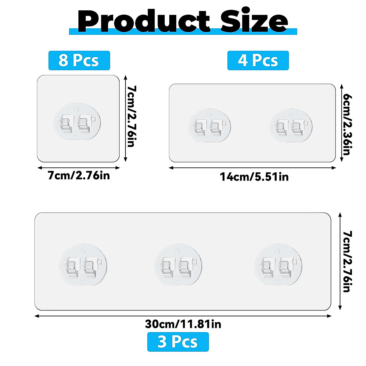 Qianyu 15 Pcs Strong Adhesive Shower Hooks Shower Caddy Adhesive Replacement Transparent No Drilling Caddy Stick Pads Waterproof Shower Shelves Hooks for Bathroom Storage Soap Holder Kitchen Racks