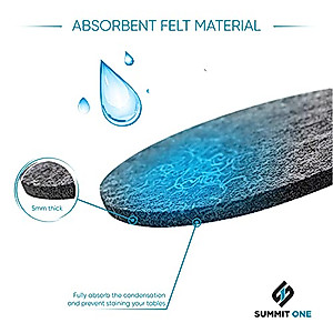 Summit One Premium Coasters for Drinks, Set of 10 (4 x 4 Inch, 5mm Thick) - Bar Accessories for The Home bar Set, Absorbant Coasters, Felt Drink Coasters The Ideal Man cave Accessories