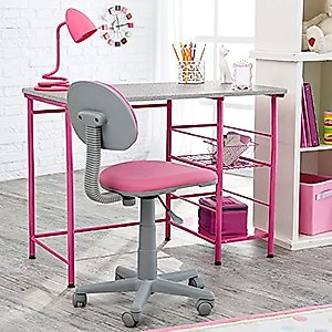 Calico Designs Study Zone II Student Desk and Task Chair 2 Piece Set, Pink