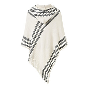 Ferand Soft Pullover Poncho Sweater Cape with Hood for Women, One size, Beige