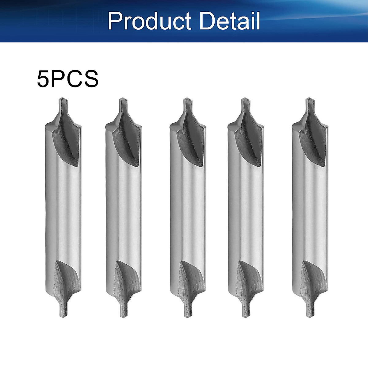 Auniwaig 5pcs 2mm x 8mm Center Drill Bits Combined Drill Countersink Lathe Mill Tool Set HSS-6542 60 Degree Combined Drills Plain Type B with Protective Cone