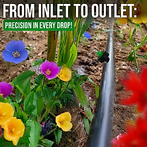 Pressure Compensating Drippers (Pack of 100) - 1L/h Flow Rate by- Ideal for Home Gardens, Orchards, and Greenhouses