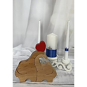 Unity Candle Holder-Unity Candle Stand-Unity Candle Holder Set-Pillar Candle Holder-Wedding Gift -Ceremony Decoration-Wedding Centerpiece (with Heart)