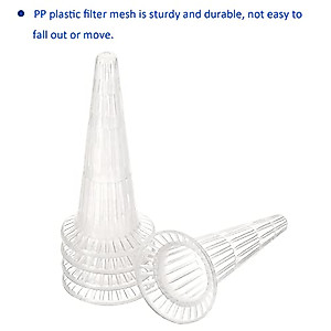 M METERXITY 5 Pack Plant Pot Hole Mesh Pads - Cone Shape Bonsai Flowerpot Drainage Grid Screen Apply to Outdoor/Garden (158x74mm, Clear)