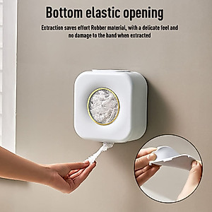 Elvaesther Wall Wrap Storage Box Dispenser, Plastic Fresh Keeping Bag Storage Box Wall Mounted Cling Film Storage Box with 300 Food Cling Film Removable Cling Film Box