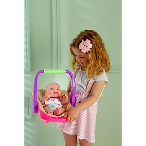JC Toys, 14" Lots to Love Babies Doll and Car Seat - 4 Multi-position Carrier - Posable & Waterproof - Ages 2+