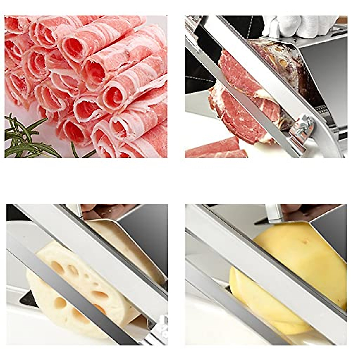 SCYMX Kitchen Tools Meat Slicing Machine Alloy+Stainless Steel Household Manual Thickness Adjustable Meat and Vegetables Slicer Gadget