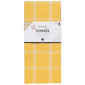 Now Designs Lemon Tic Tac Toe Dishtowels Set of 3 Kitchen Towel, 3 Each
