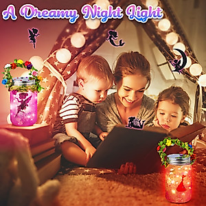 Fairy Lantern Craft Kit for Girls - 23pcs DIY Kits for Kids Arts and Craft Kits for Girls Ages 8-12, Fairy in A Jar Light Garden Kit, Creative Activities for School, Birthday Fairy Party Decorations