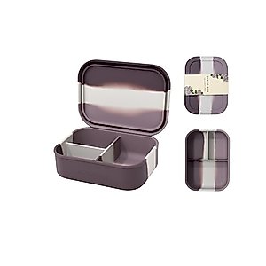 The Dearest Grey Leakproof Silicone Bento Box For Adults & Kids (Purple Tie Dye)