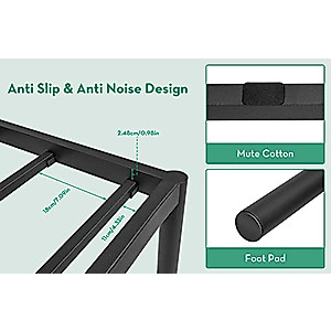 WOHOMO Queen Bed Frame with Hug Me Detachable Headboard, Platform Bed Frame Queen Size with Round Corner 15.75 inch Hight Anti Slip Support, Metal Slat Support, Not Squeak, No Box Spring Needed, Black