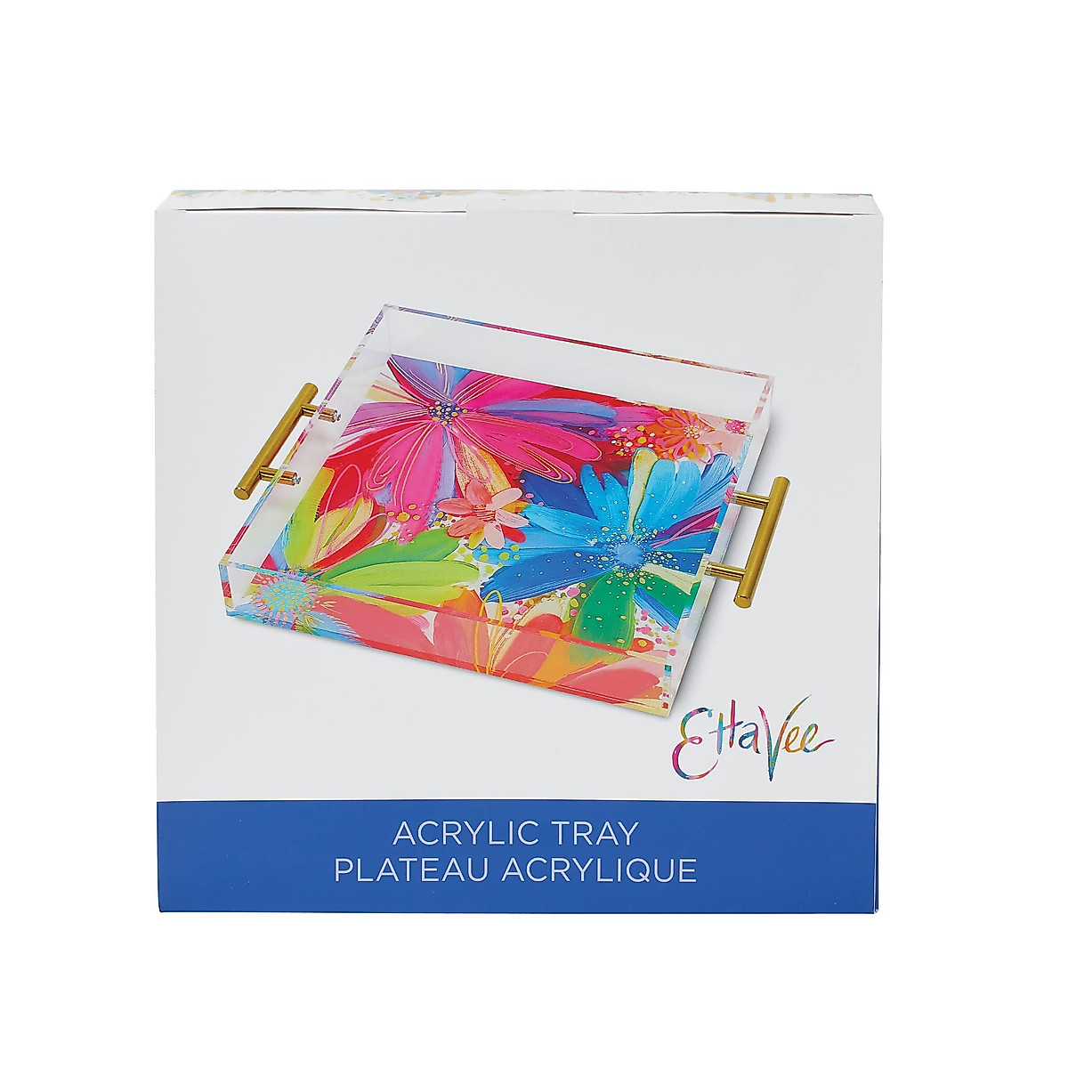 Enesco Izzy and Oliver EttaVee Jessi's Garden Decorative Coffee Table Serving Tray, 2 Inches, Multicolor