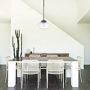 Globe Electric 60392 Sloane 1-Light Pendant, Dark Bronze, Clear Glass Shade