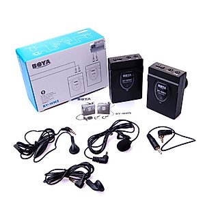 BOYA by-WM5 Wireless Lavalier Microphone System for Canon Nikon Sony Cameras DV Camcorder