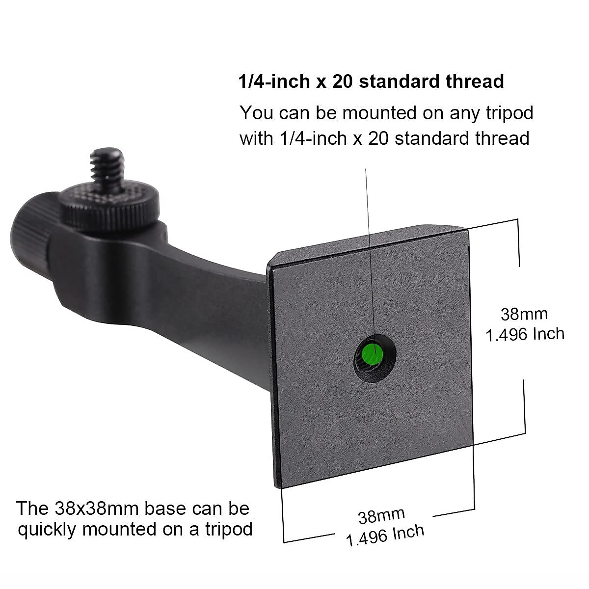Staoptics Binocular Tripod Adapter Quick Release with 38mm Mounting Base 1/4-20 Inch Thread Removable Accessories for 8x42 10x50 12x60 15x56 15x60 15x70 20x60 25x70 Roof and Porro Binoculars.