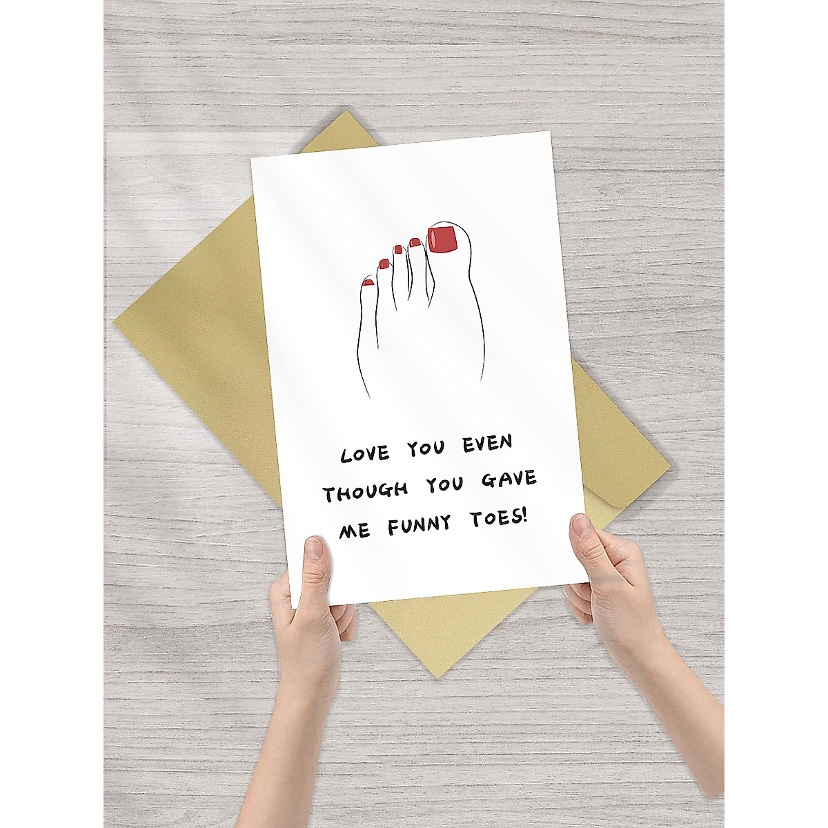 Qiyepbro Funny Birthday card for Mom Toes Mothers Day Card Birthday Gift Card for Mom Daughter Birthday Card Love You Even Though You Gave Me Funny Toes
