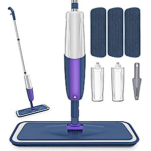 Wet Mops for Floor Cleaning- MEXERRIS Spray Mop with Spray Floor Mops with 3 Reusable Replacement Mop Pads 2 Bottle Microfiber Hardwood Floor Mops for Laminate Wood Ceramic Tiles Floor Cleaning