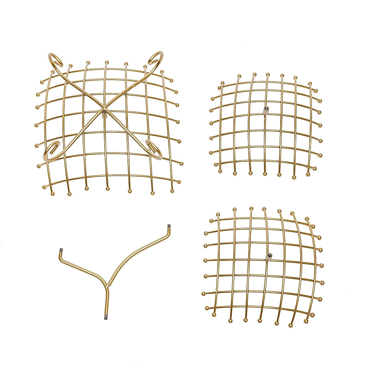 3 Tier Fruit Bowl Stand, Metal Fruit Basket Fruit Rack Countertop Fruit Holder Fruit Snack Storage Baskets Candy Tray Plate (Gold)