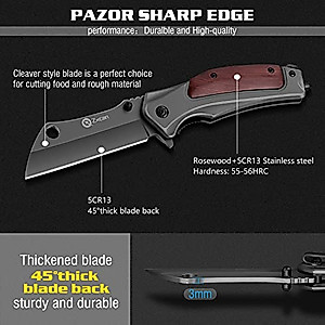 Zxcan Pocket Knife, Folding Knife 5CR13 Carbon Steel Stainless Blade, EDC Knife with Liner Lock, Pocket clip, Tactical Knife for Camping Indoor and Outdoor Activities Men Gift