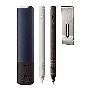 uni -Ball R: E+, 3 Ballpoint Pen Set (2 Ball R: E and 1 Jetstream) with Dedicated Case, Navy (URP800051P.9)