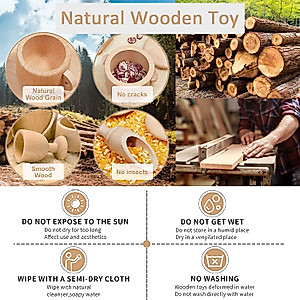 MONT PLEASANT Montessori Toys Sensory Bin Toys for 1 Year Old Toddlers, 11pcs Wooden Waldorf Toys Wooden Scoops and Tongs for Transfer Work and Fine Motor Skills Development