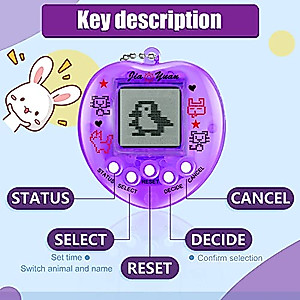 6 Pieces Virtual Pets Keychain Digital Nostalgic Electronic Pets Keychain Easter Gift Pet Key Chain 90s Handheld Games Electronic Pets Game Keyring with 1 Screwdriver 2 Button Battery (Mixed Style)