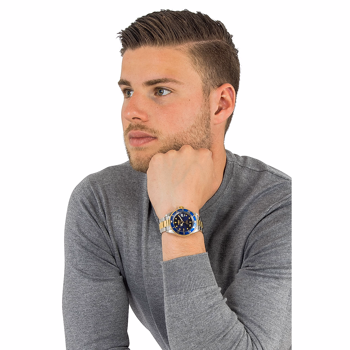 Invicta Men's Pro Diver 40mm Steel and Gold Tone Stainless Steel Automatic Watch with Coin Edge Bezel, Two Tone/Blue (Model: 8928OB)