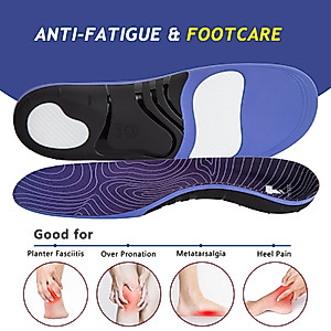 Plantar Fasciitis Insoles for Men Women - Orthotics Inserts, Shoe Insoles Arch Support Flat Feet Inserts Work Boot Insoles for Standing All Day