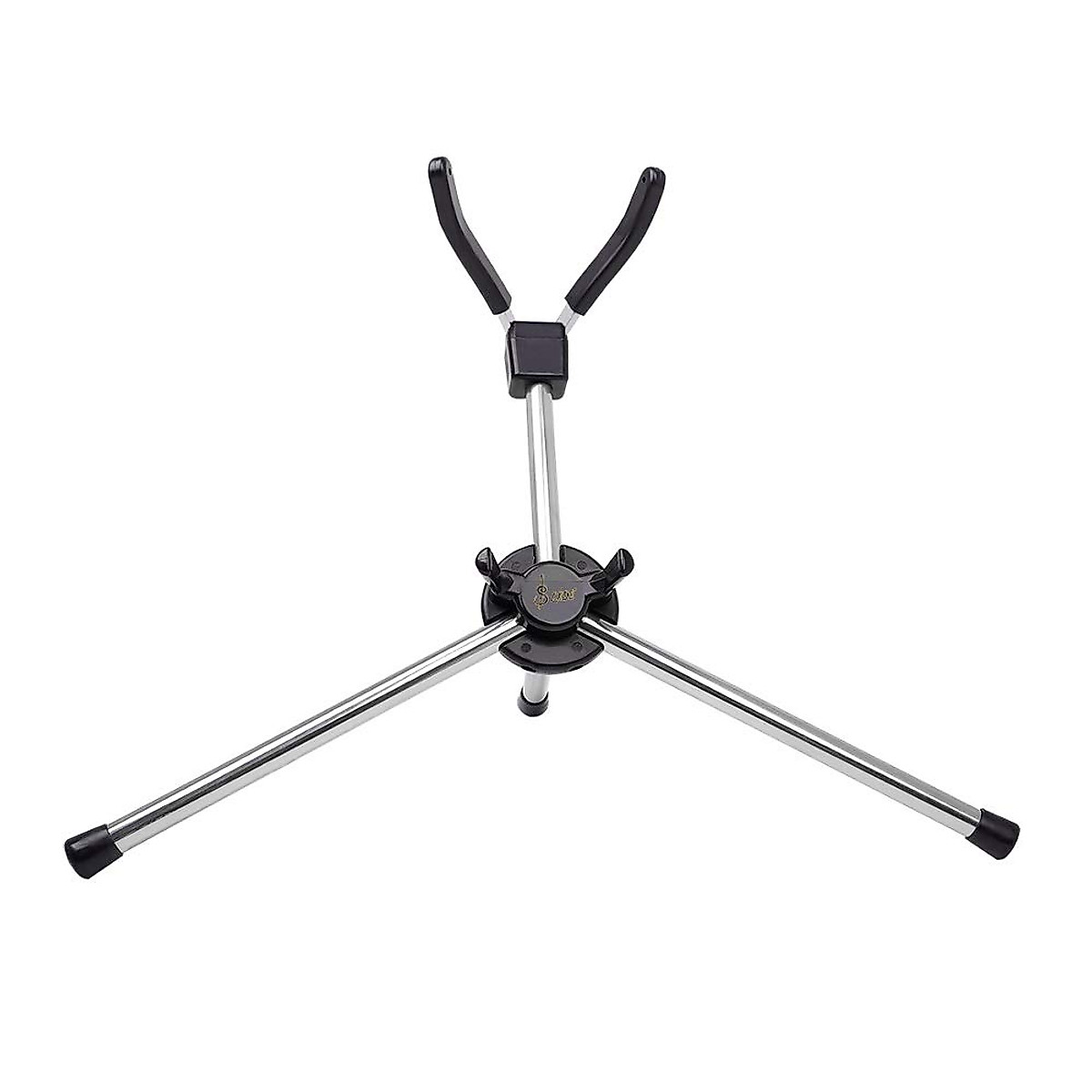 Mowind Foldable Alto Saxophone Stand Stainless Steel Sax Stand Holder Portable Saxophone Bracket Adjustable Stand with Leather Bag