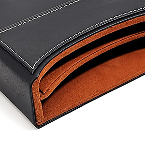 OYADM Boutique Embroidery Storage Box Seat Gap Filler, Console Organizer, Car Pocket, Seat Catcher, Seat Crevice Storage Box(Black)