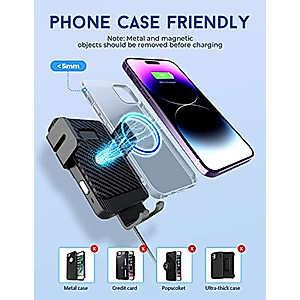 Wireless Car Charger, MOKPR 15W Fast Charging Car Mount Auto-Clamping Car Charger, Dashboard Windshield Phone Holder Compatible with iPhone 14/13/13 Pro/12 pro/12/11/X/8, Samsung S23/S22/S10/S9/S8