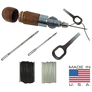 Repair Stitch Tool | Sewing Awl for Bounce Houses, Inflatables, Tarps, Leather, Thick Fabric, Shoes, Bags, Belt, Upholstery Repair Kit & Crafts Leather Stitching - MADE IN USA – PROFESSIONAL HEAVY DUT