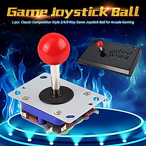 GLOGLOW Joystick, 1 pcs Adjustable Classic Competition Long Handle Joystick 2/4/8 Way Game Joystick Ball Gaming Cabinet Accessories [video