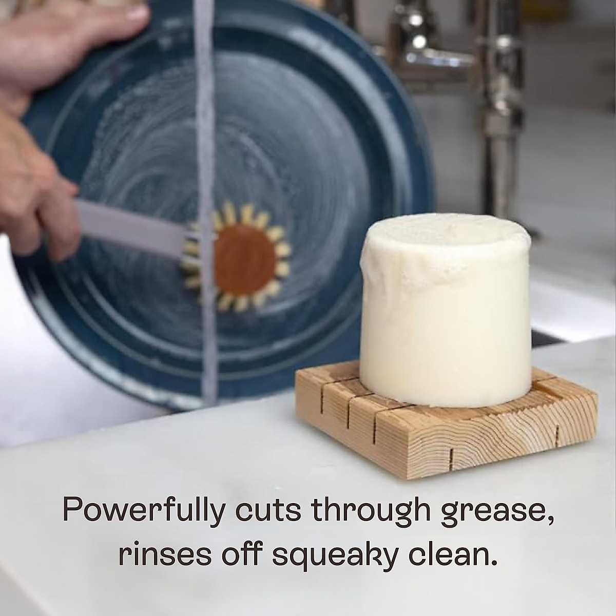 MightyNest Lemon Scented Dish Washing Bar Soap | Dish Soap Bar for the Kitchen | 100% Plastic-Free | Concentrated and Eco-Friendly | One Lemon Bar