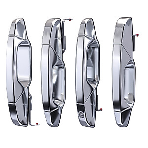 Exterior Chrome Door Handle Set of 4 - Compatible with Chevy, Cadillac & GMC Vehicles - 2007-2014 Silverado, Tahoe, Escalade, Sierra, Yukon, Avalanche - Replaces 15915659, 22738721, 22738722