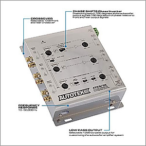 Autotek ATK2 3X Active Crossover Processor (Silver) – 8.5 Volts, 2-Way and 3-Way, Remote Bass Control Included, Built-In Crossovers, Level Adjust