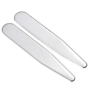 JOVIVI 36pc Stainless Steel Collar Stays in Clear Plastic Box for Mens Dress Shirt, Order The Sizes You Need (2.2")