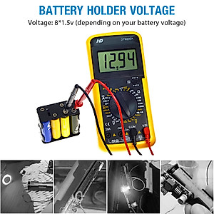 QTEATAK 2Set 8 x AA Thicken Battery Holder with I Type Wired Battery Clip Standard Snap Connector