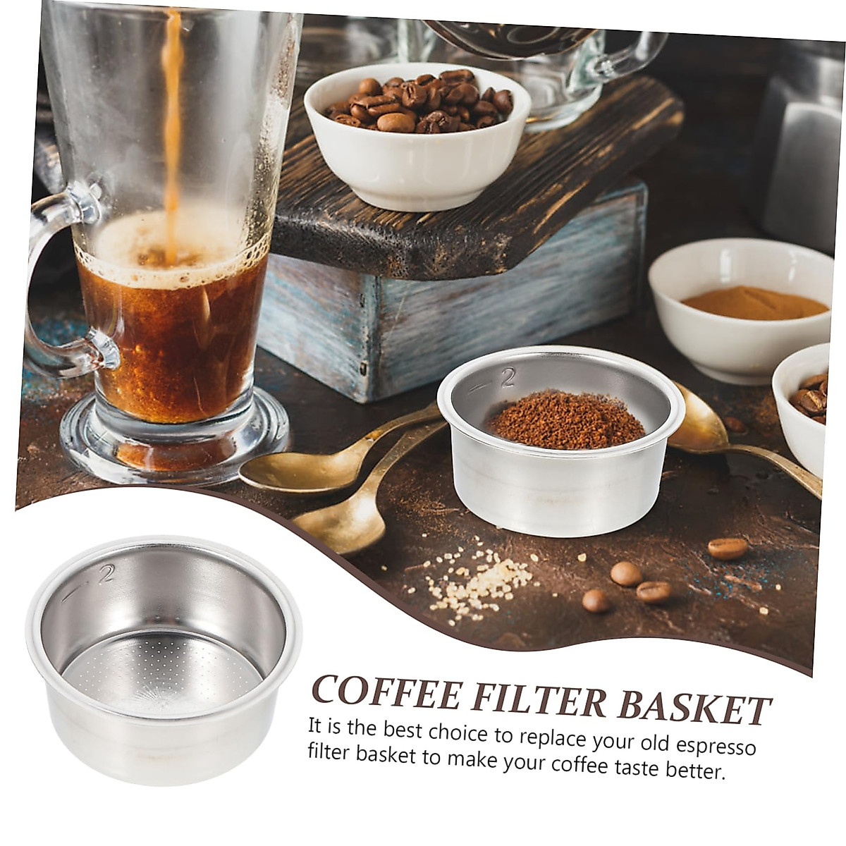 HOLIDYOYO Coffee Filter Espresso Tea Filters Coffee Maker Filter Cafeteras Expresso Dish Drying Rack Coffee Concentrate Coffee Machine Filter Basket Pasta Strainer Silver Stainless Steel