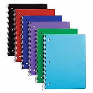 1InTheOffice Graph Ruled Spiral Notebook, Quad Ruled Notebook Spiral, 100 Sheets, 8"H x 10 1/2"W "2 Pack"