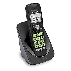VTech VG101-11 DECT 6.0 Cordless Phone for Home, Blue-White Backlit Display & Big Buttons, Full Duplex Speakerphone, Caller ID/Call Waiting, Easy Wall Mount, Reliable 1000 ft Range (Black)