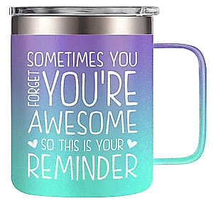 SANDJEST 14oz Coffee Mugs for Women Inspirational Gifts For Her Insulated Coffee Mug with Handle, Travel Coffee Mug Gift Idea for Birthday, Mother's Day