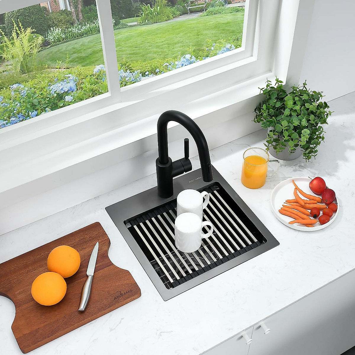 24 Inch Undermount Kitchen Sink, 24x19 Stainless Steel Undermount Workstation Sink 16 Gauge Single Bowl 10 Inch Deep Undermount Sink with Accessories