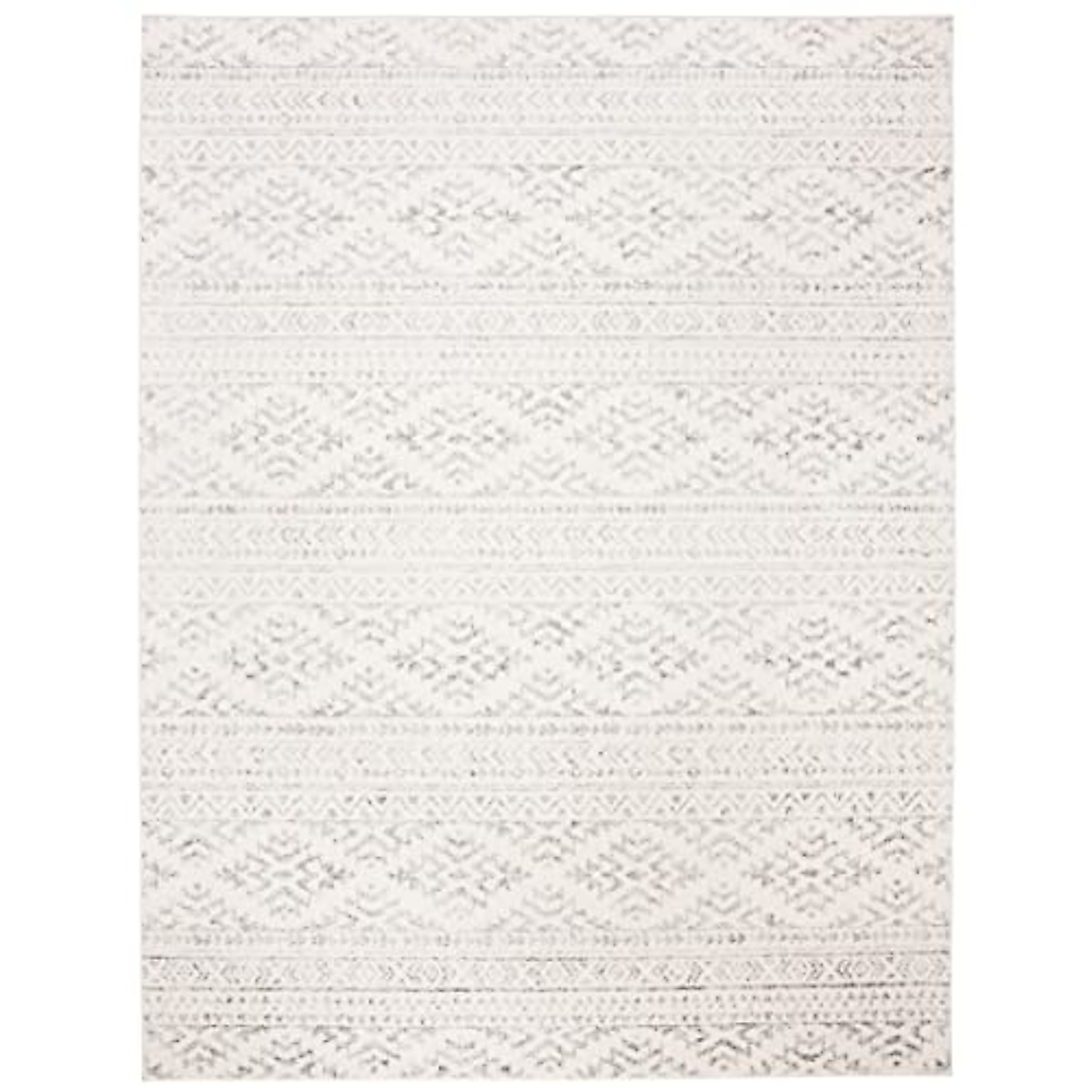 SAFAVIEH Tulum Collection 8' x 10' Ivory/Grey TUL272A Moroccan Boho Tribal Non-Shedding Living Room Bedroom Dining Home Office Area Rug