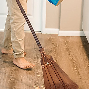 Homoyoyo Retro Asian Straw Broom,Thai Natural Grass Broom Whisk Broom Kid Sweeping Cleaning Broom Vietnamese Broom with Wood Handle for Home Kitchen Bedroom for Decoration Wedding Halloween