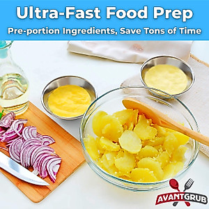 Pro-Grade Stainless Steel 1.5oz Sauce Cups 36 Pk. Reusable Stackable Metal Portion Containers for Sampling, Salad Dressing Sides or Dipping Sauces. Small Ramekin for Restaurant, Catering or Deli.